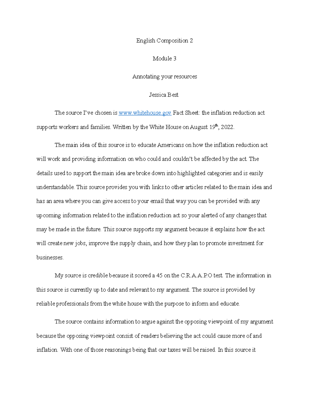 Englishcompostion 2mod3anno - English Composition 2 Module 3 Annotating ...