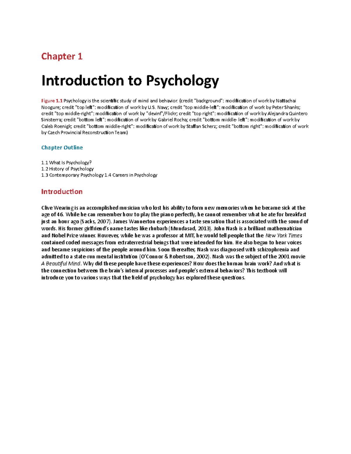 Introduction to Psychology - Chapter 1 Introduction to Psychology ...