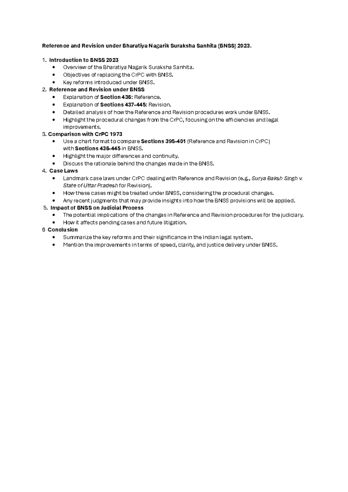 BNSS - Assignment - Reference and Revision under Bharatiya Nagarik ...