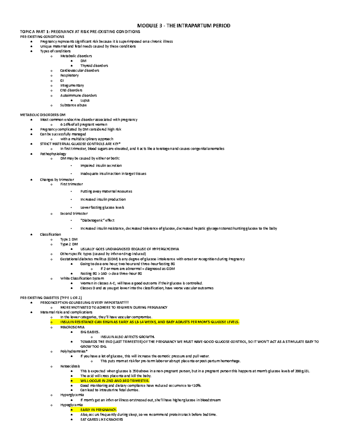 🤰🏽 Module 3 OB - MODULE 3 - THE INTRAPARTUM PERIOD TOPIC A PART 1 ...