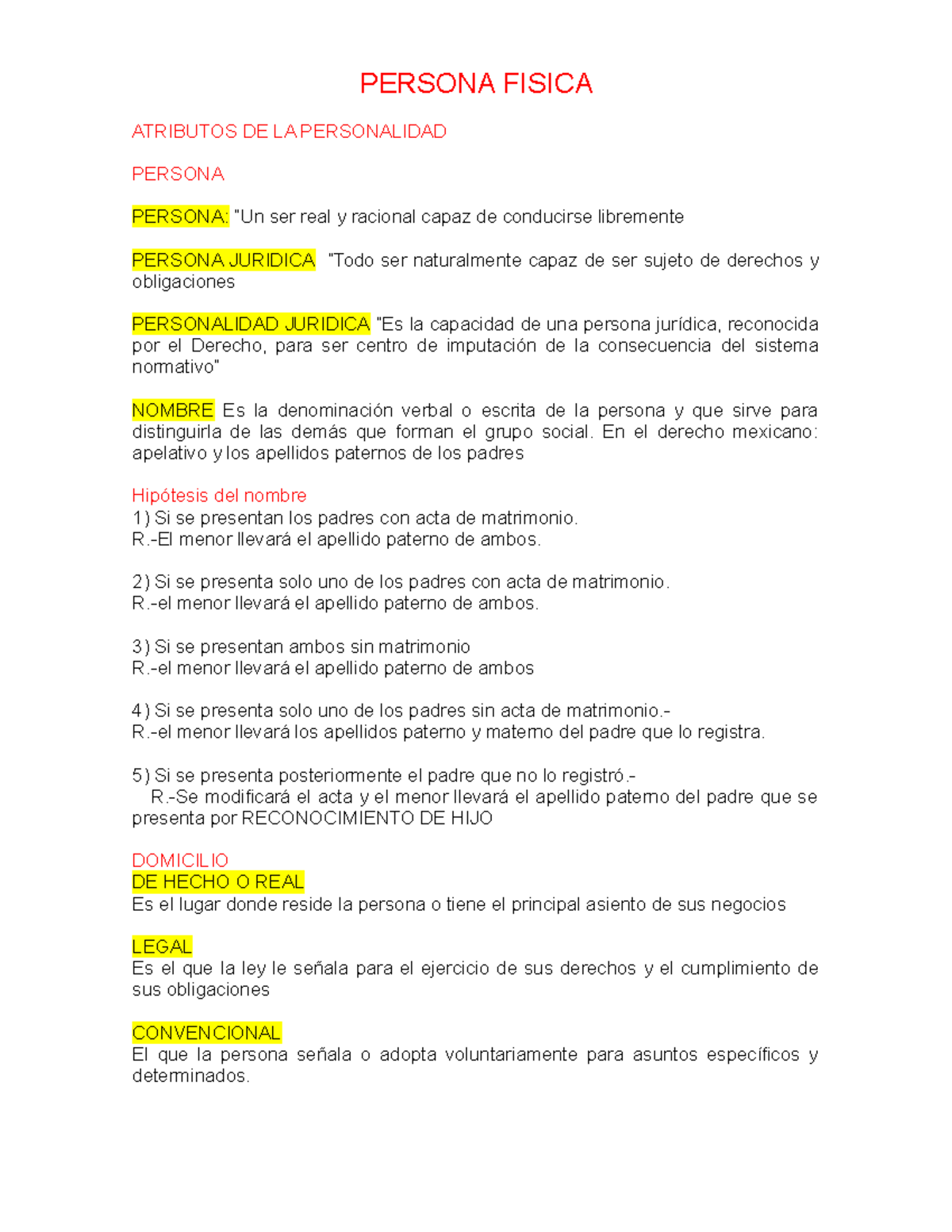 Caracteristicas de Persona Fisica - PERSONA FISICA ATRIBUTOS DE LA ...