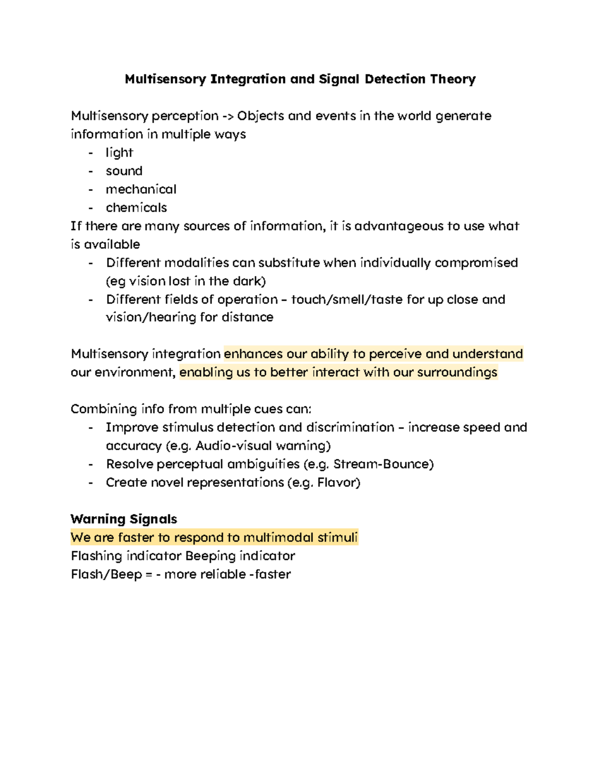 NEUR2020 - tutor 3 - Multisensory Integration and Signal Detection ...