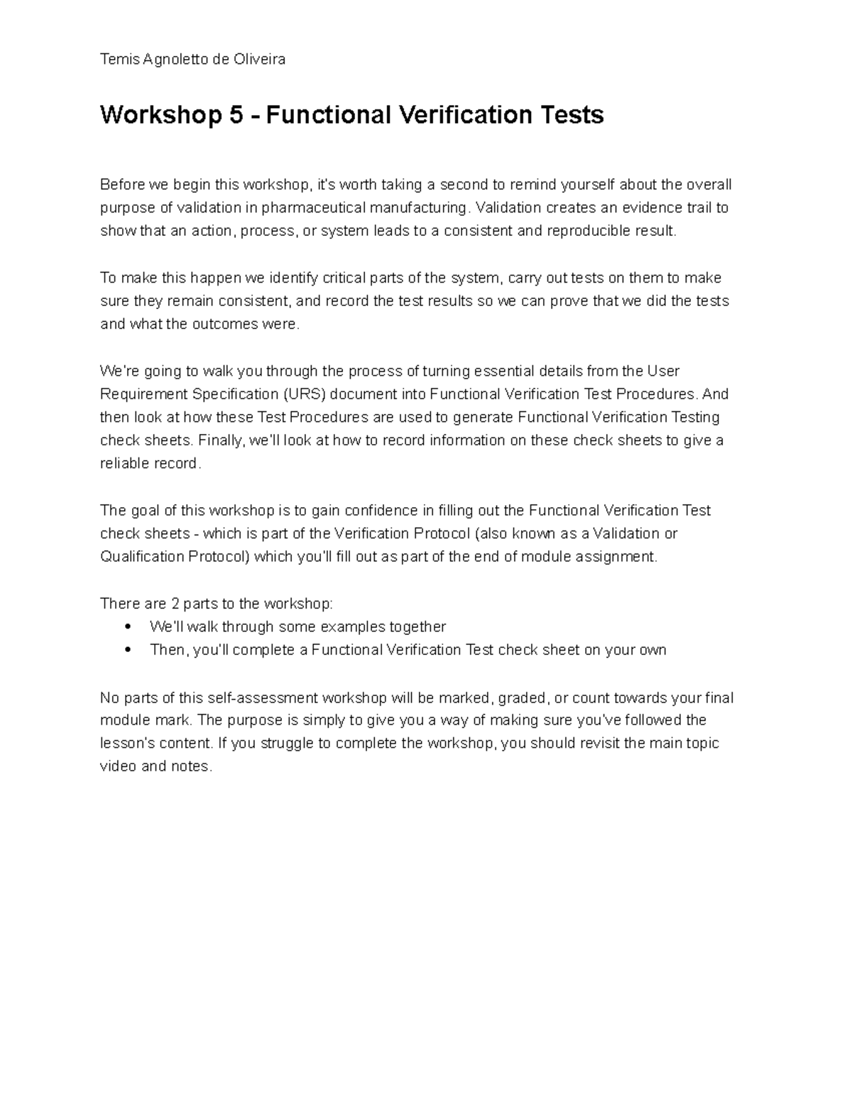 W5 Workshop 5 - Functional Verification Tests - Workshop 5 - Functional ...