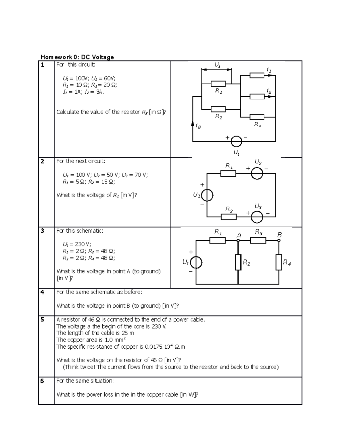 All Quizzes + Solutions - Homework 0: DC Voltage 1 For this circuit: Ut ...