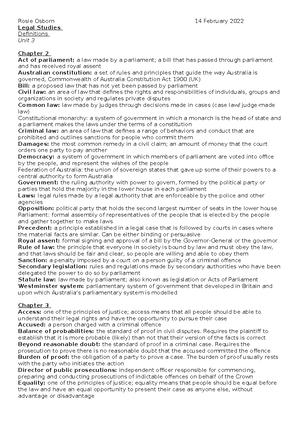 Unit 4 Cue Cards AOS2 - Legal Studies Unit 3 and 4 VCE - Legal Studies ...