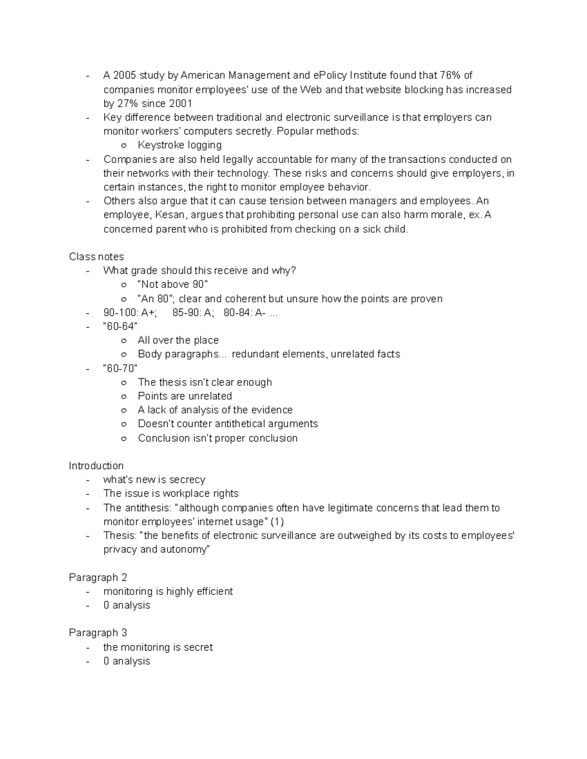 ENG Workshop and Essay Writting Notes From Grammar Lectures That Were ...