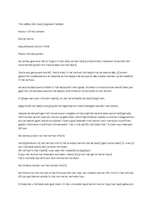 Shirley Jackson's The Lottery Analysis and Annotations ...