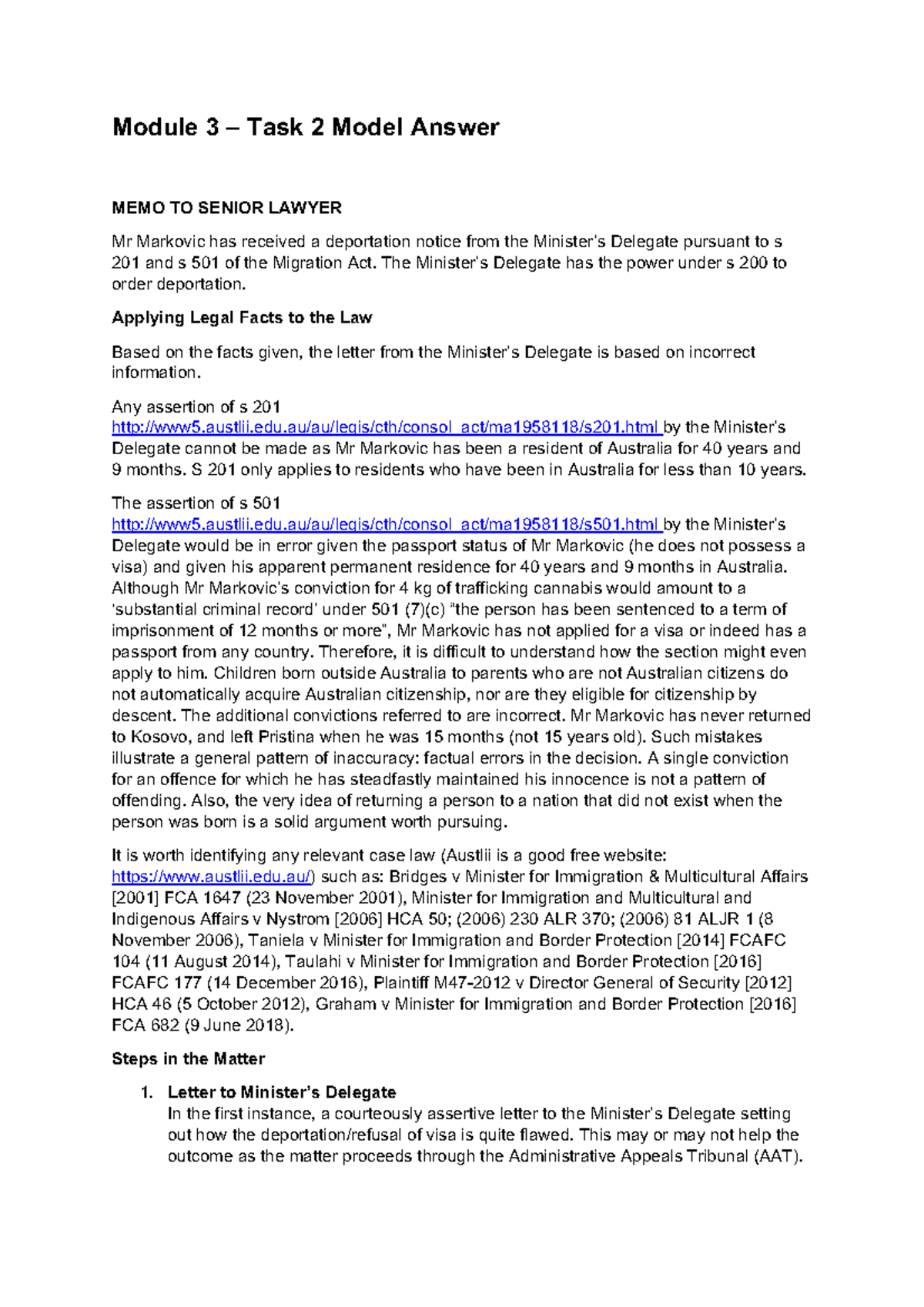 Module 3 - Task 2 - Model Answer(new)-2 - Module 3 – Task 2 Model ...