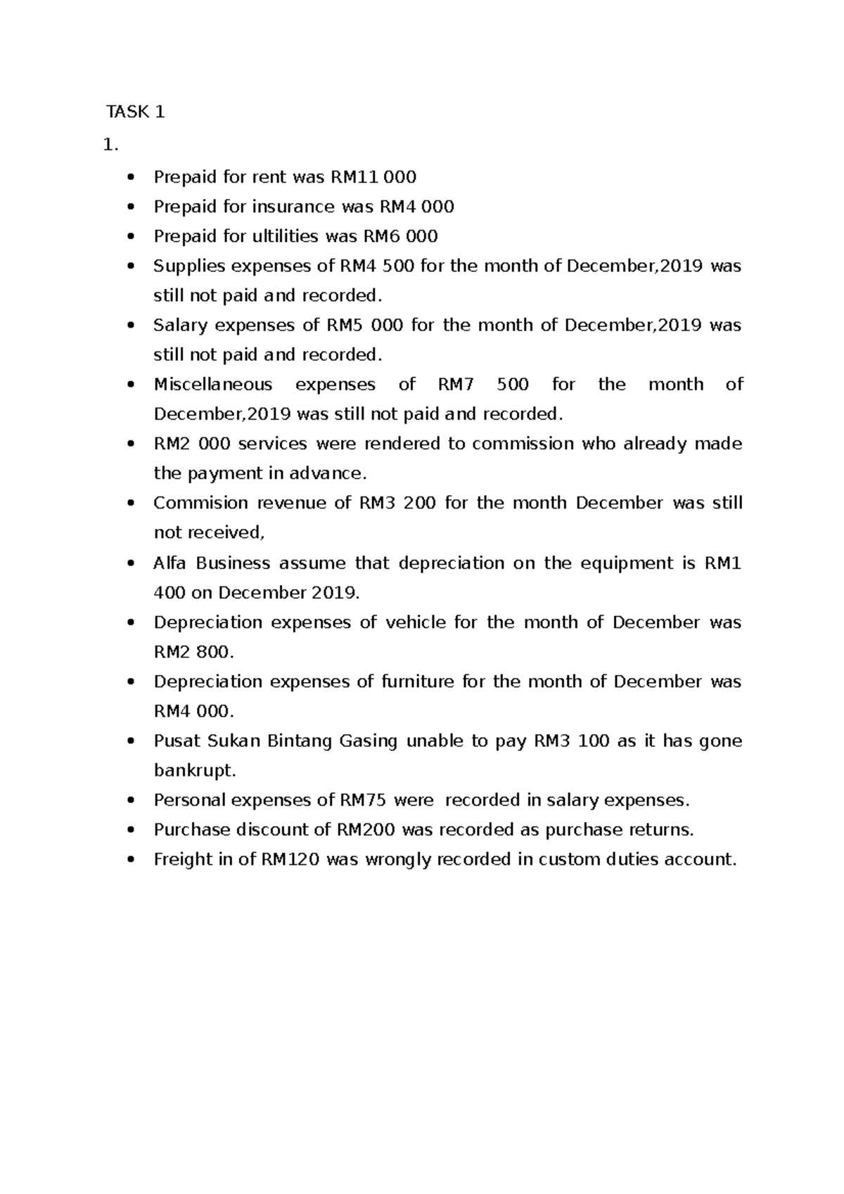 Assignment Akaun Case 2 - from journal to ledger to accounting equation ...