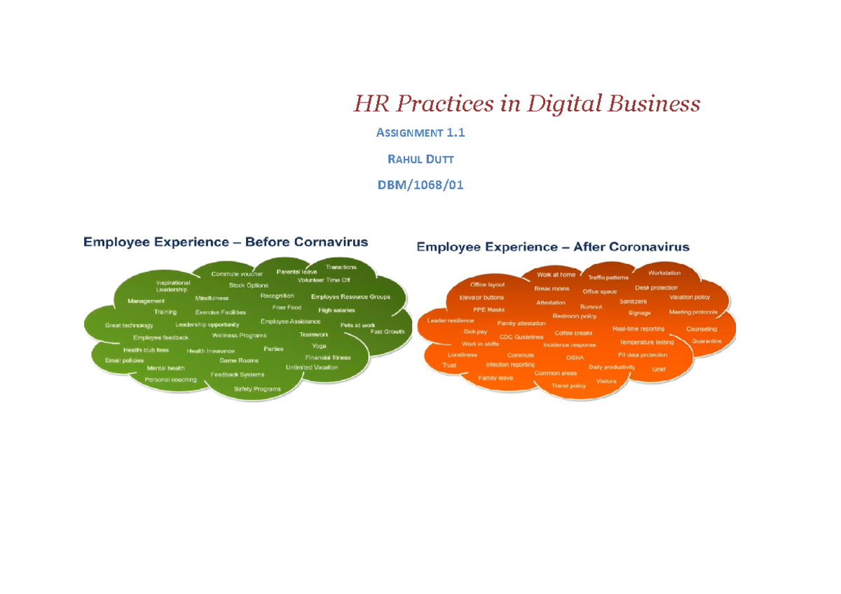Hra - HR assignment - HR Practices in Digital Business ASSIGNMENT 1 ...