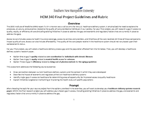 HCM 340 Milestone Two Guidelines and Rubric - As you learned in your ...