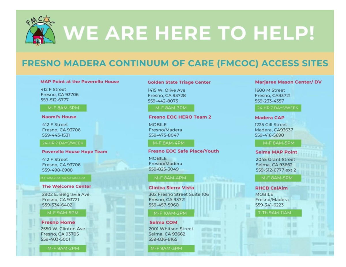 Fresno County MAP Access Points - FMCDS WE ARE HERE TO HELP! FRESNO ...