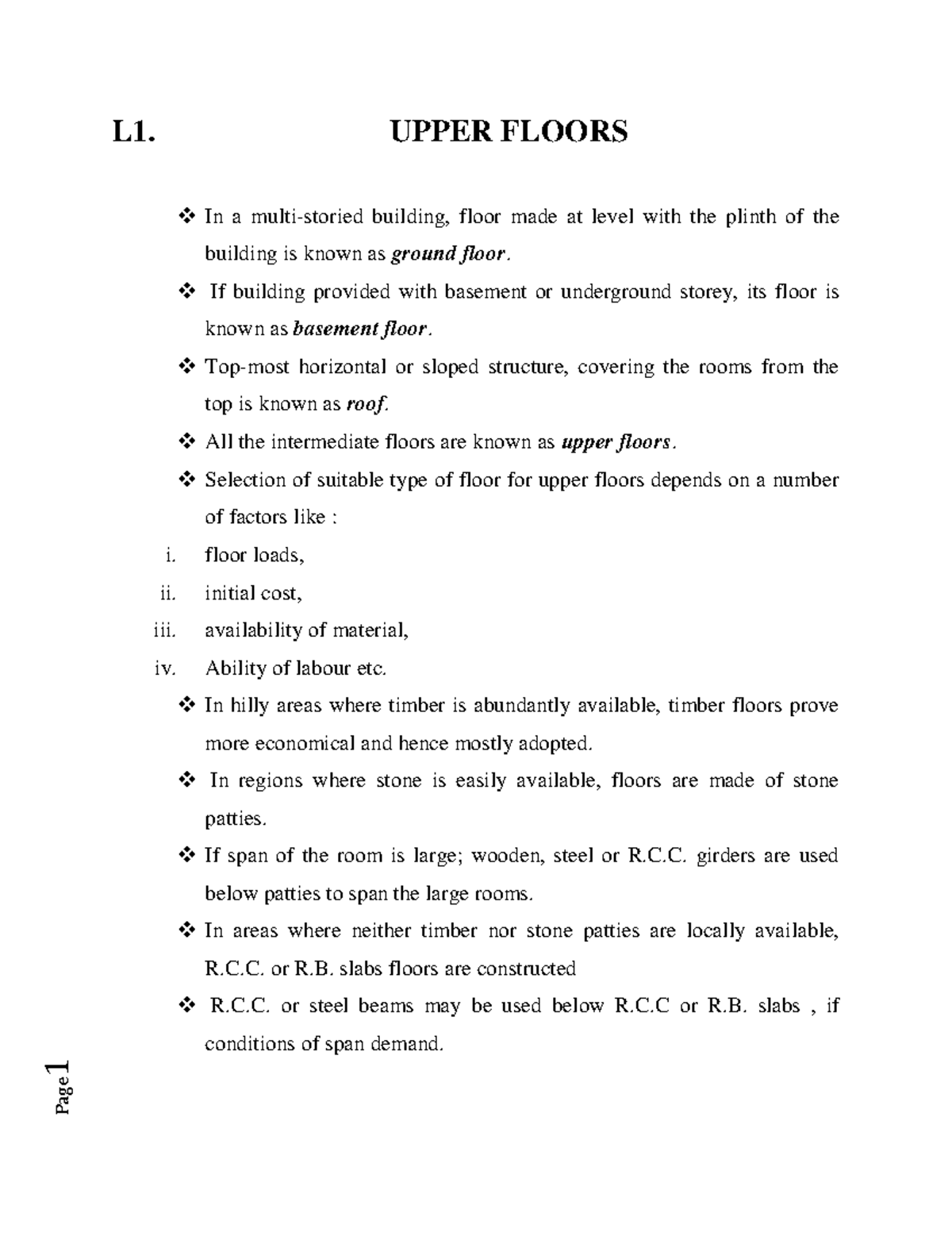 Upper Floors by Eng - 1 L1. UPPER FLOORS In a multi-storied building ...