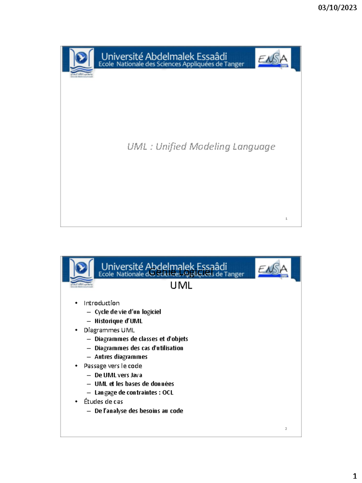 Uml Introdution Genielogiciel Diag Cas Utilisa - 1 UML : Unified Modeling Language 2 Génie ...