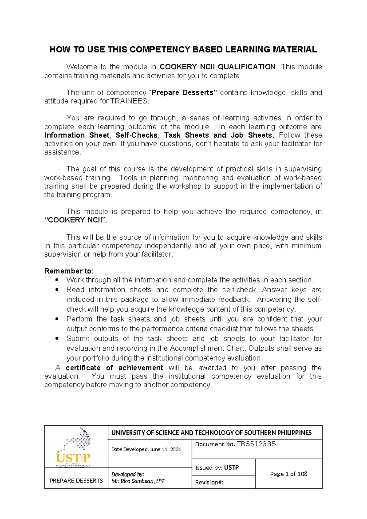 UC 3 Commercial Cooking Nciii CBLM - HOW TO USE THIS COMPETENCY BASED ...