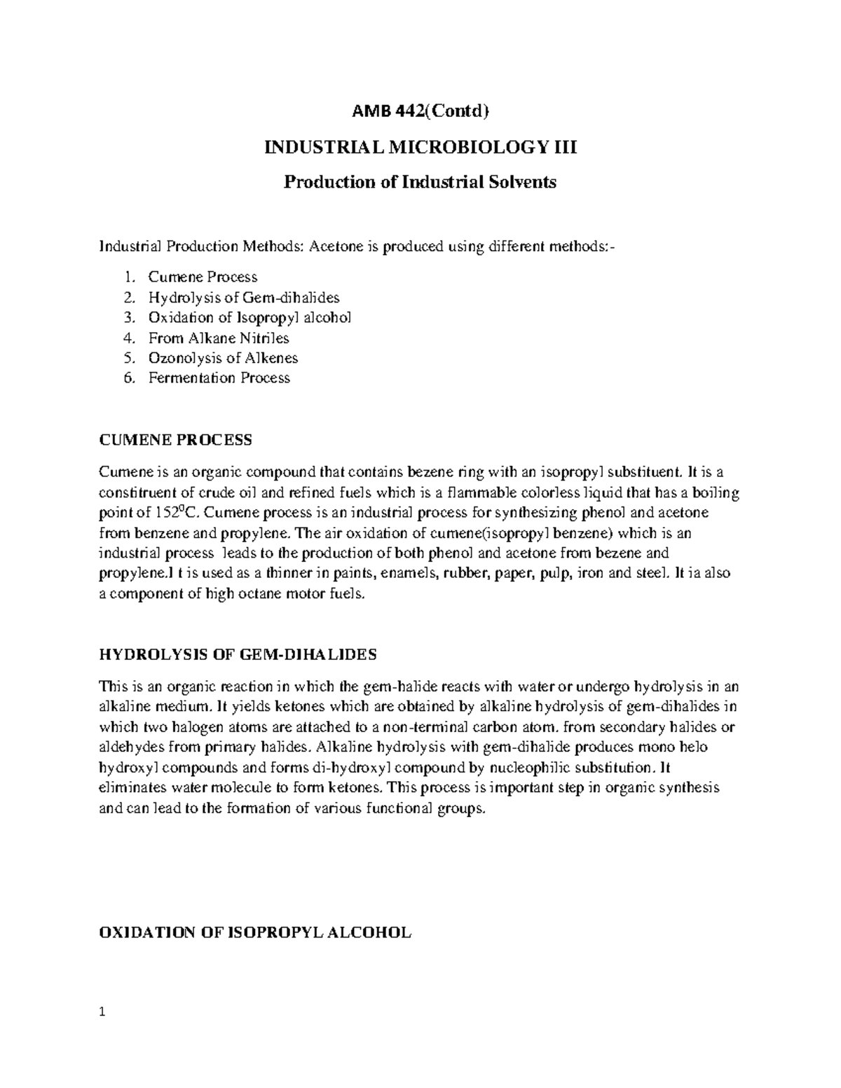 AMB 442{contd} - Analysis of food safety - 1 AMB 442(Contd) INDUSTRIAL ...