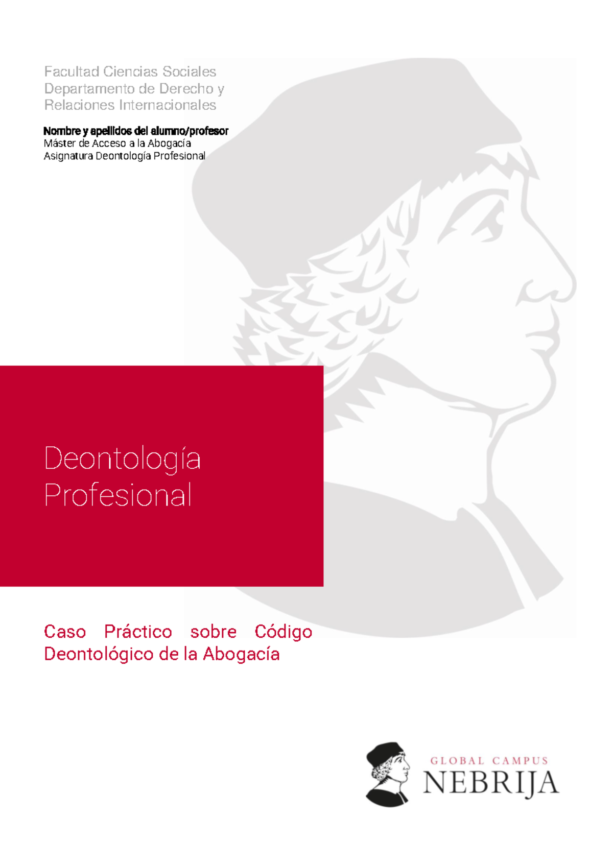 Actividad de Aprendizaje Caso Práctico Código Deontológico de la ...