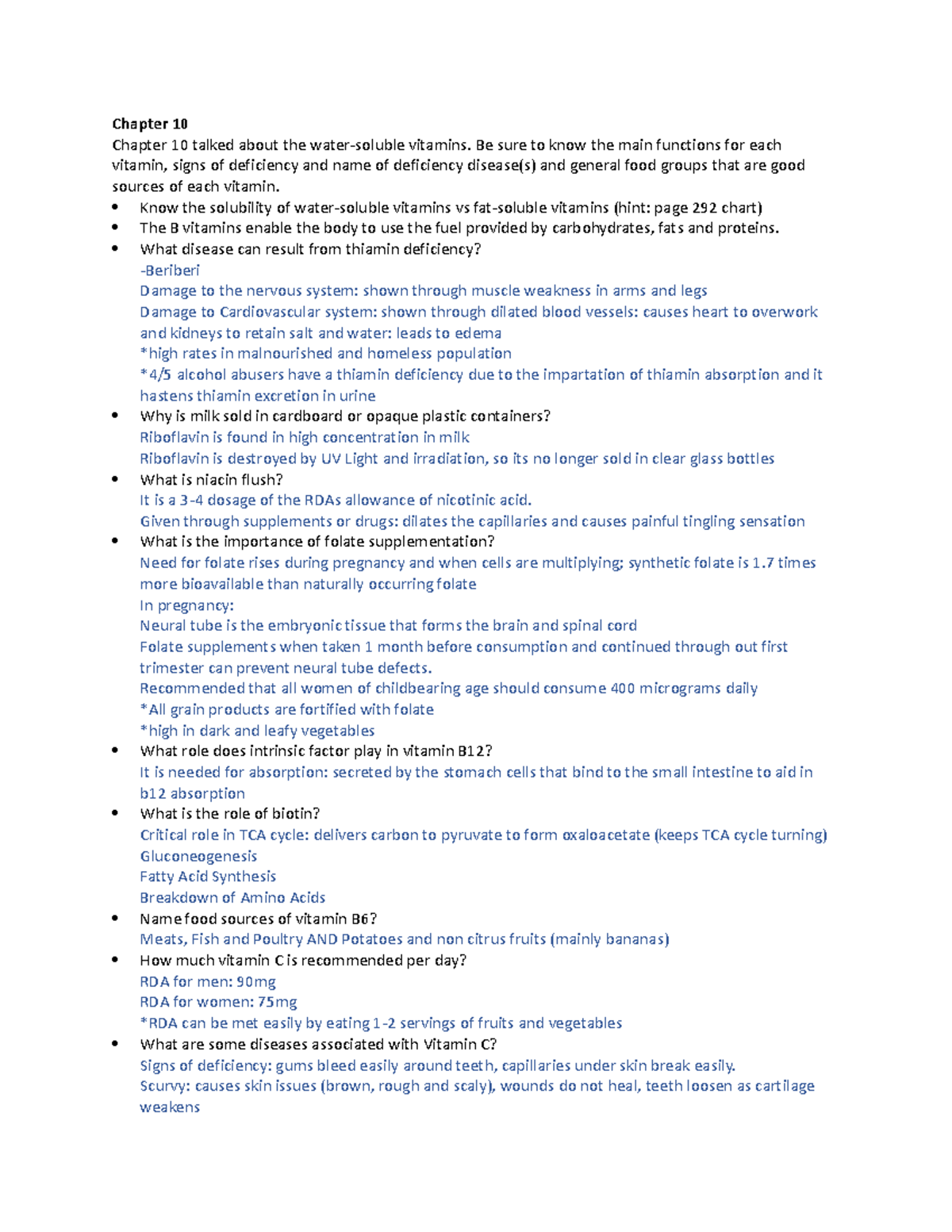 Test 3 study guide - Chapter 10 Chapter 10 talked about the water ...