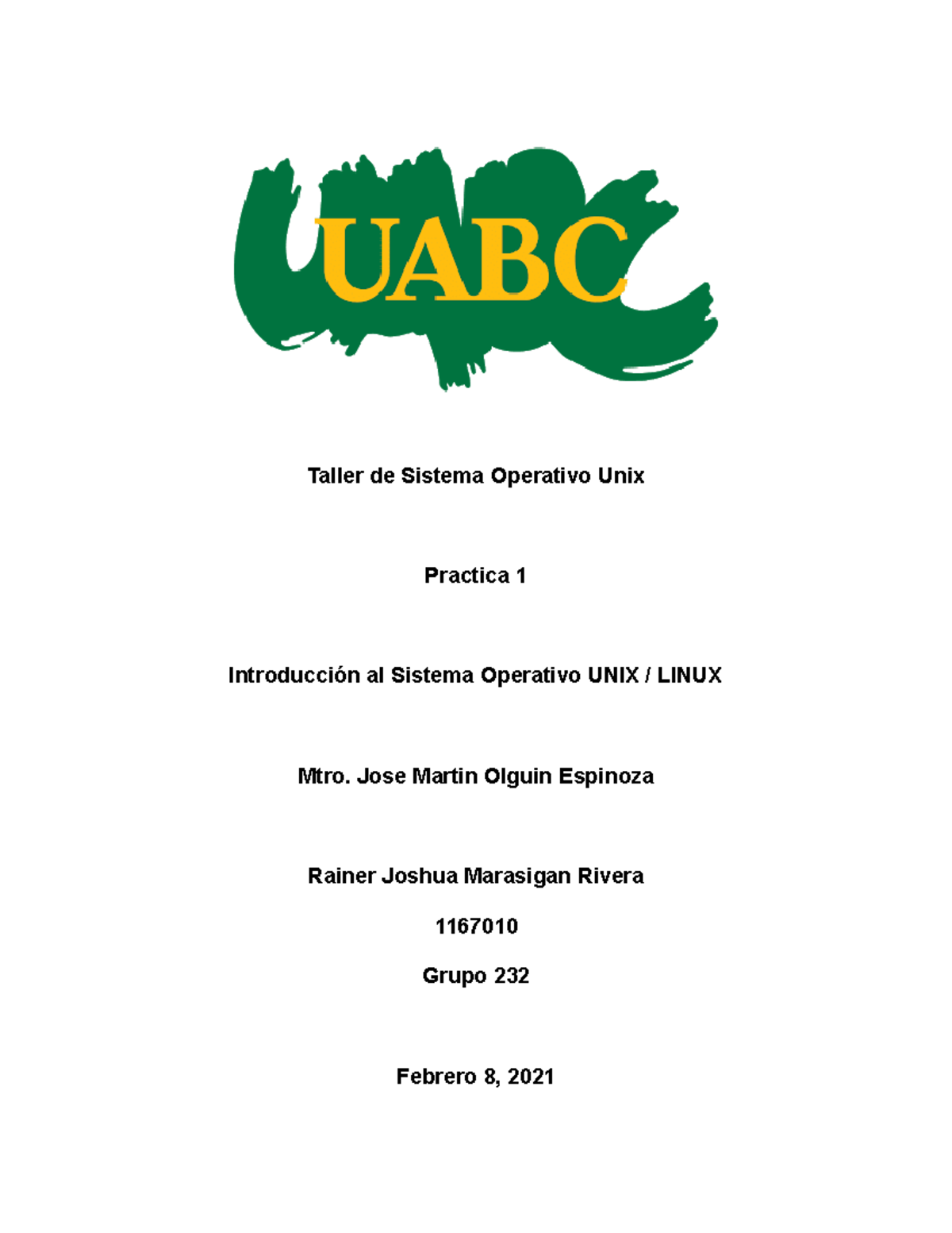 Practica 1-Unix - Taller de Sistema Operativo Unix Practica 1 ...