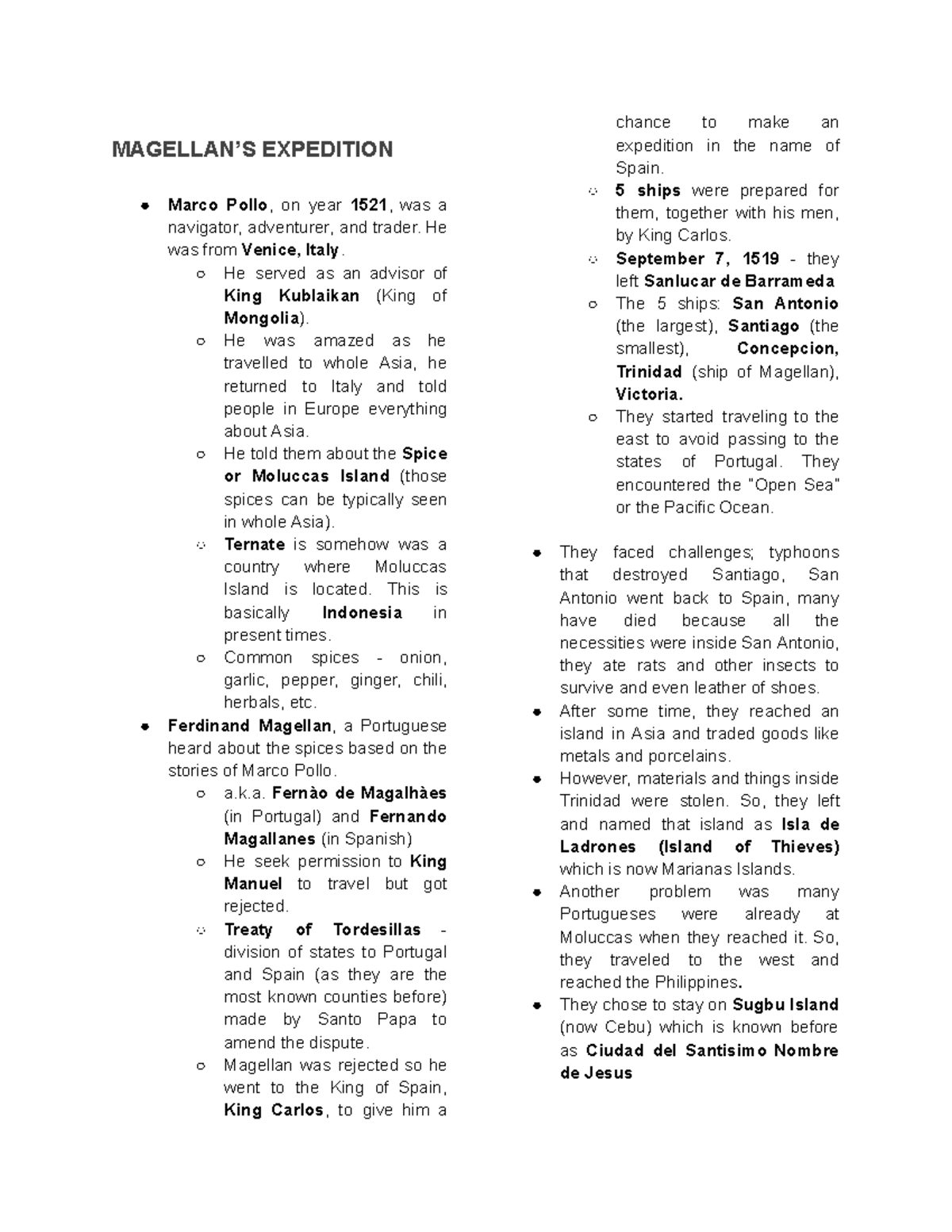 RPH -1 - Learn and have fun - MAGELLAN’S EXPEDITION Marco Pollo, on year 1521 , was a navigator ...