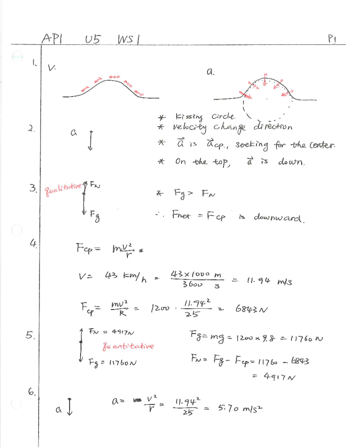 Unit 5 Worksheet 1 Key - PHYS 103 - Studocu
