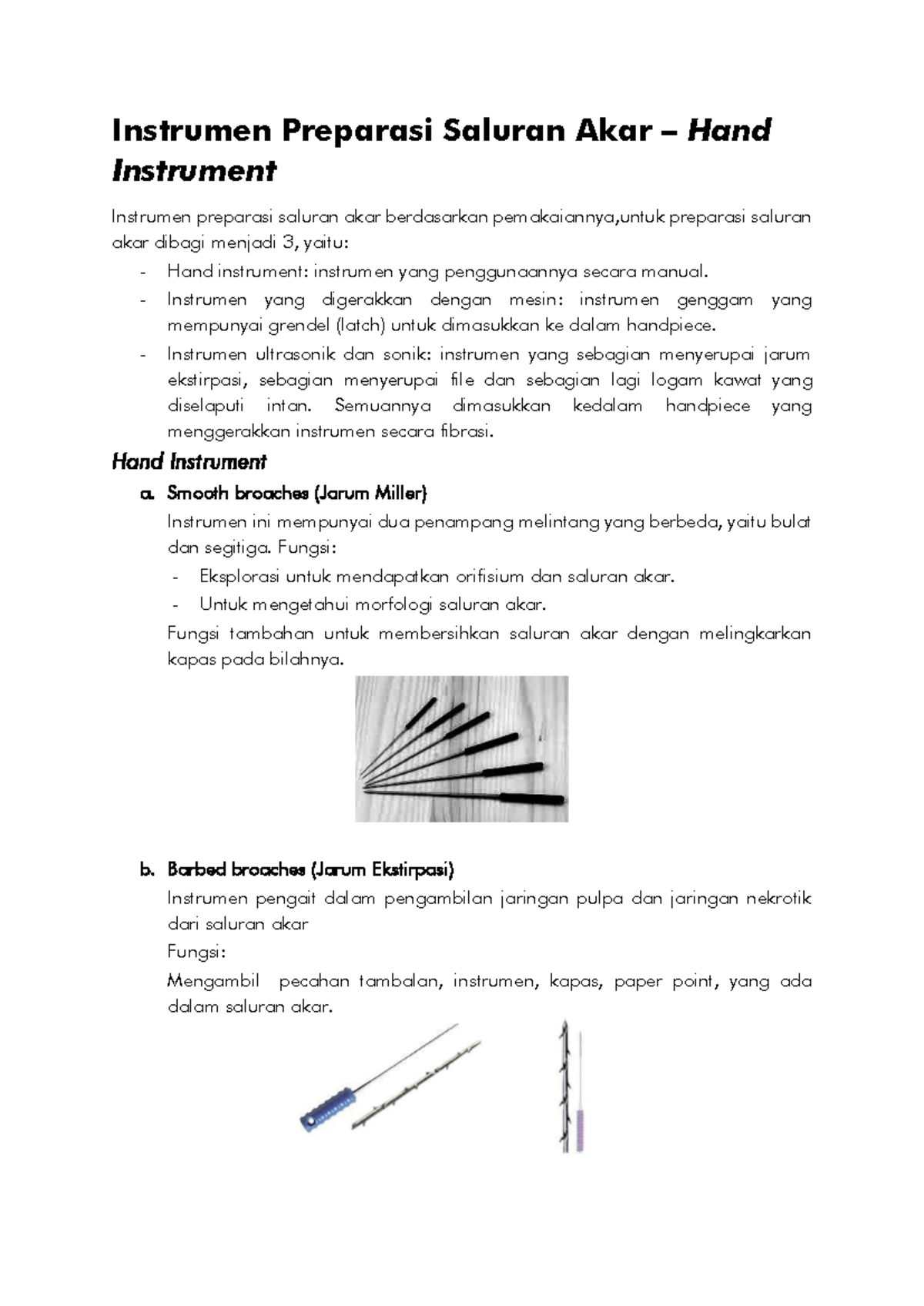 Instrumen Preparasi Saluran Akar – Hand Instrument - Instrumen ...