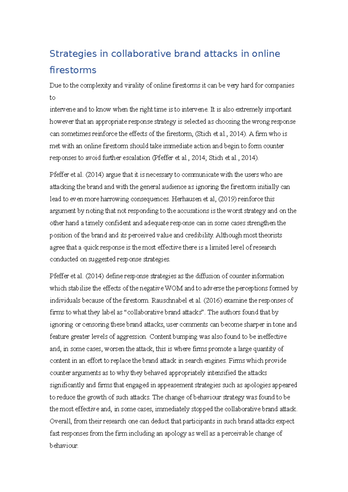 Strategies in collaborative brand attacks in online firestorms - It is ...