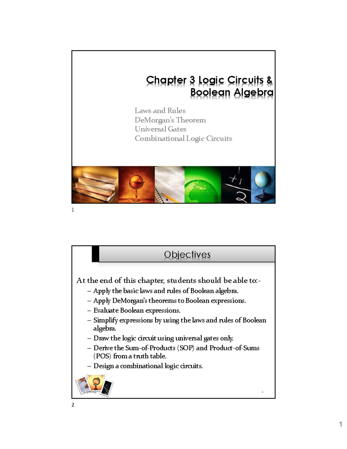 CH3 - BEST NOTES! - Chapter 3 Logic Circuits & Boolean Algebra Laws and ...