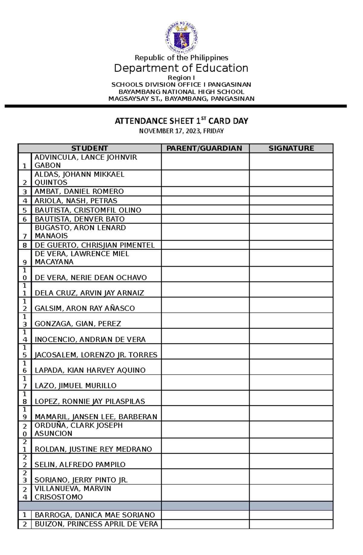 Reading activity - Republic of the Philippines Department of Education ...