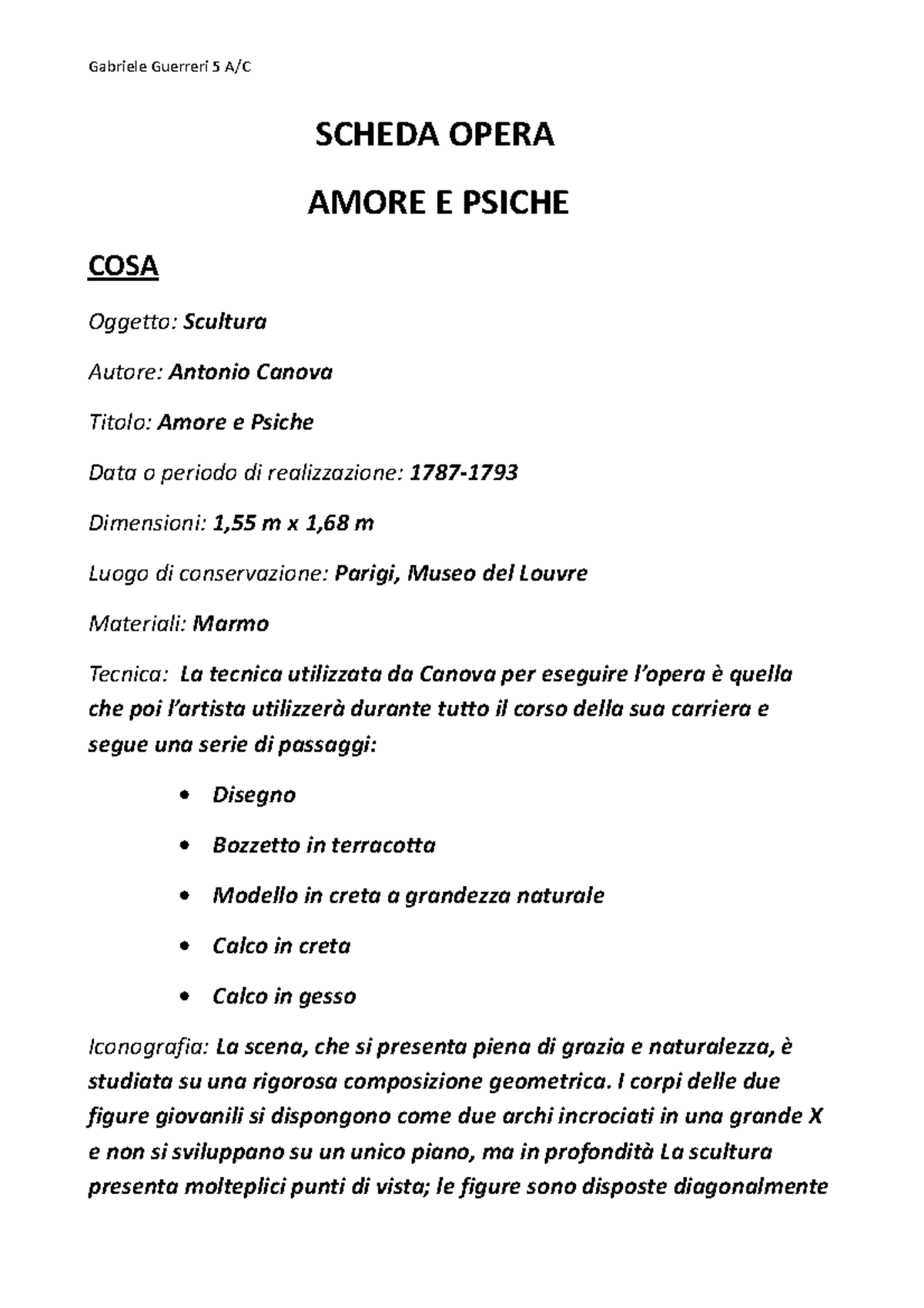 Amore e Psiche - SCHEDA OPERA AMORE E PSICHE COSA Oggetto: Scultura ...