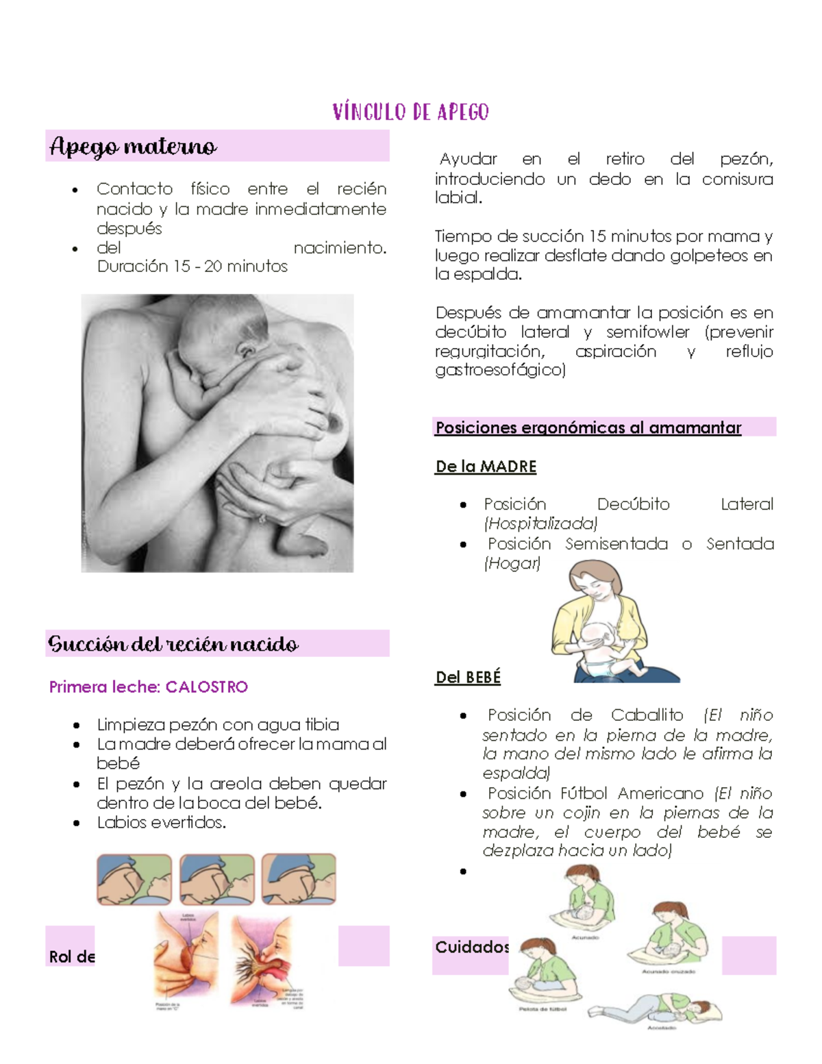 Vinculo DE Apego TENS - VÍNCULO DE APEGO Apego materno Contacto fí sico entre el recié n nacido ...