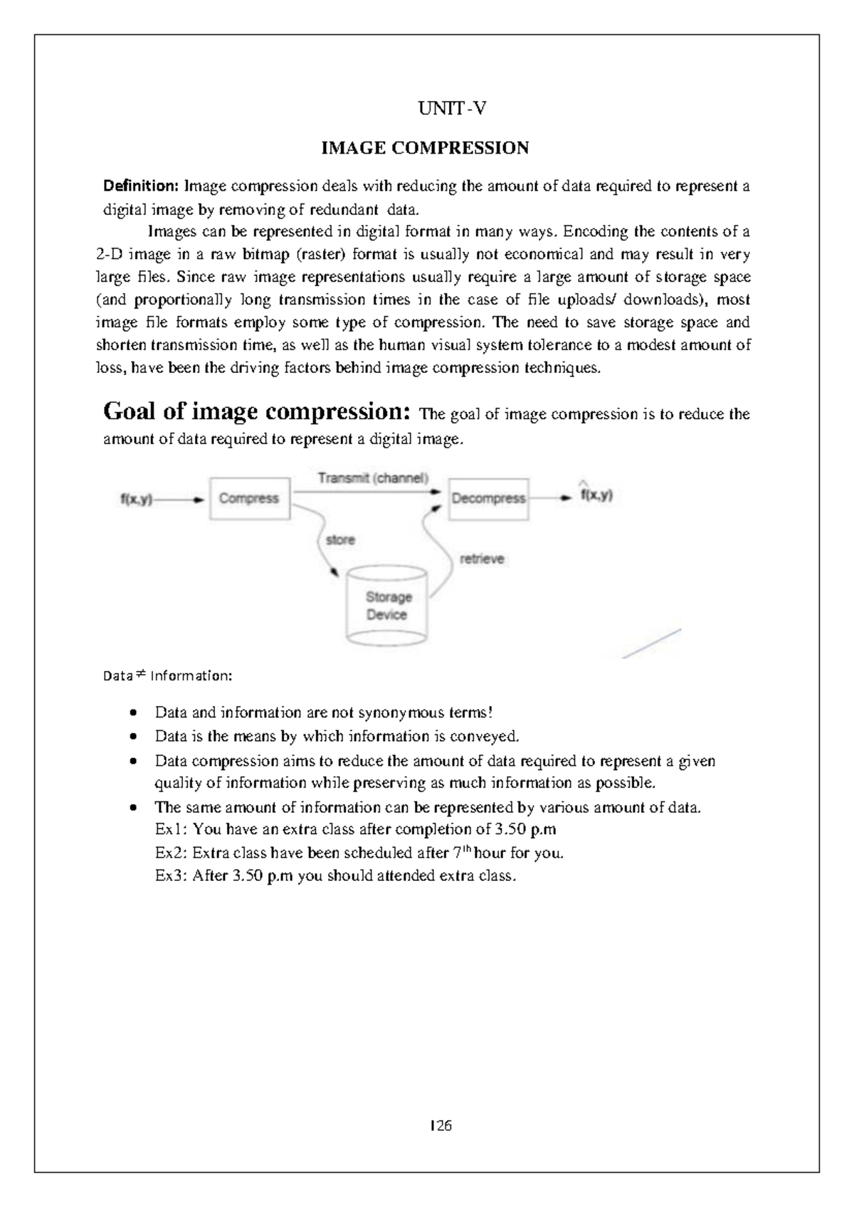 Compression-1 - DIP notes - UNIT-V IMAGE COMPRESSION Definition: Image ...