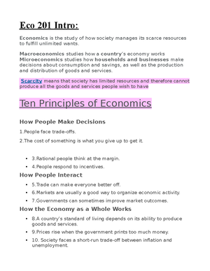 ECO201 Microeconomics - SNHU - StuDocu