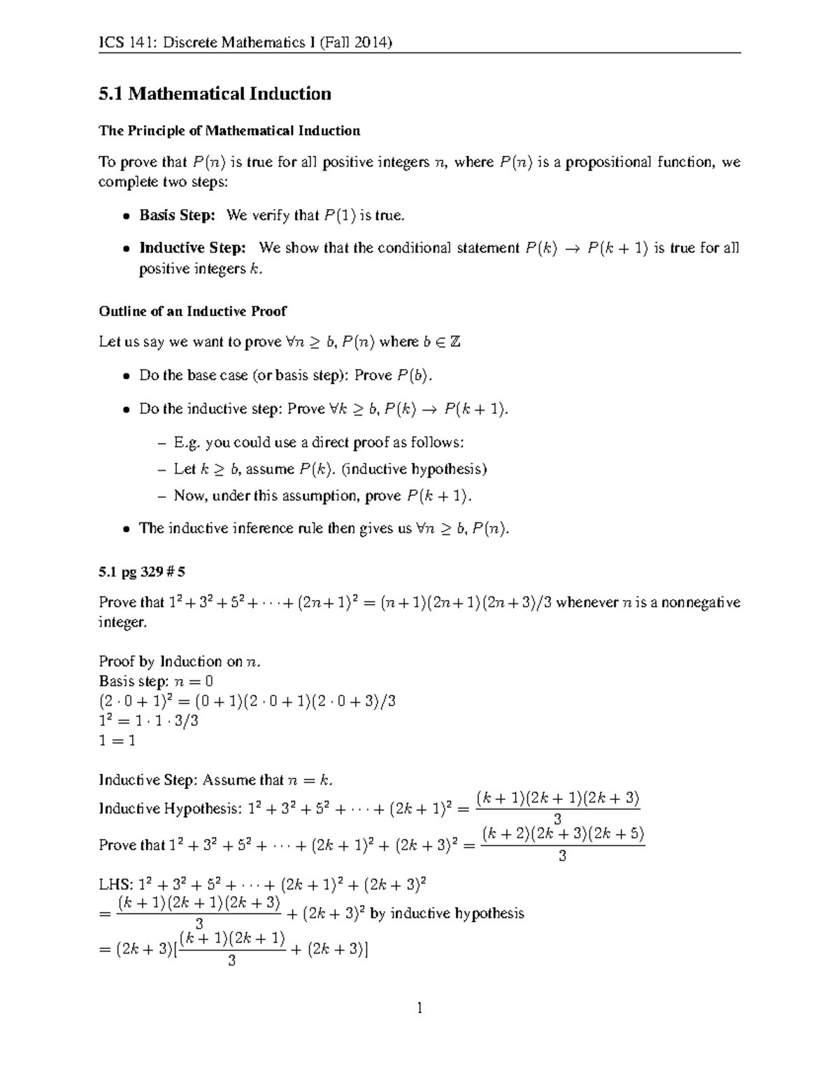 Induction-QA - Mapua cwts notes - ICS 141: Discrete Mathematics I (Fall ...