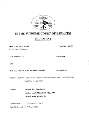 LAW 204 Assignment 1 2022 - UNIVERSITY OF ESWATINI IDE LLB2 LAW 204 ...