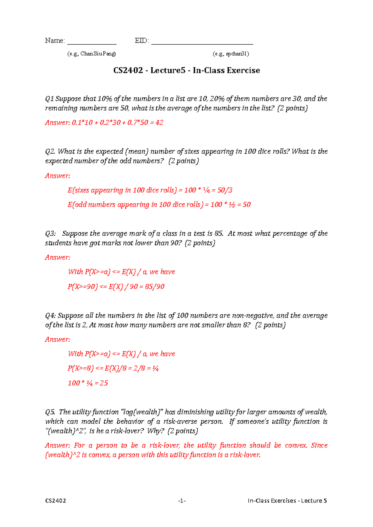 Exercises-Lecture 5-answers - Name: _____________ EID ...