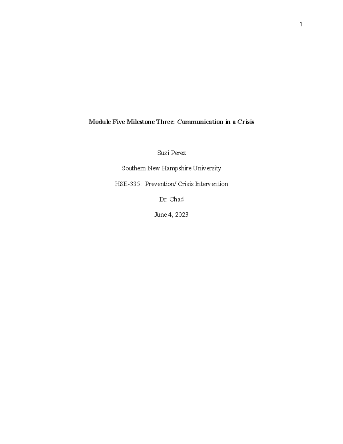 Module Five Milestone Three corrected - Module Five Milestone Three ...