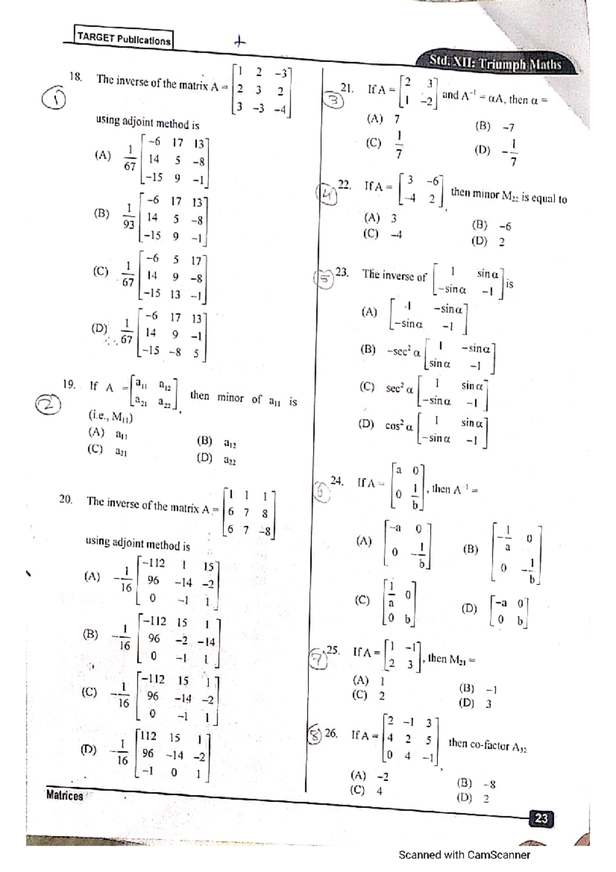Matrices MCQs MCQs For Practice RM B.pharmacy - Pharmacy - Studocu