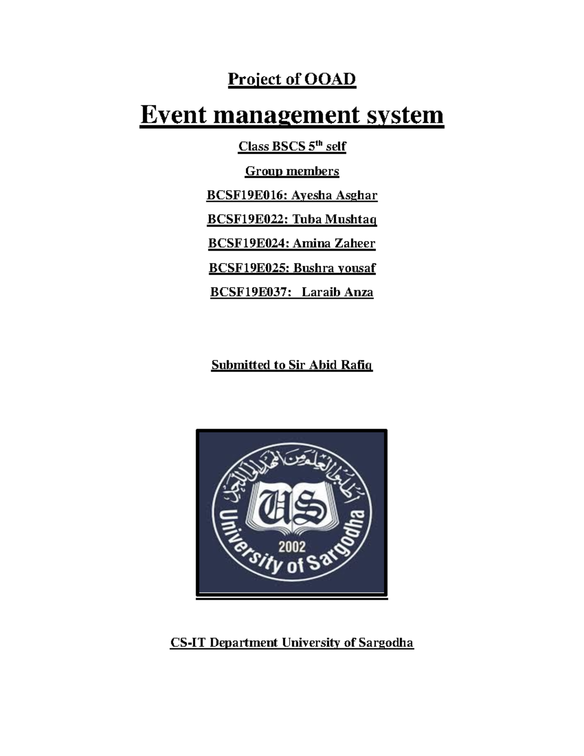 Event Management System - Project of OOAD Event management system Class ...