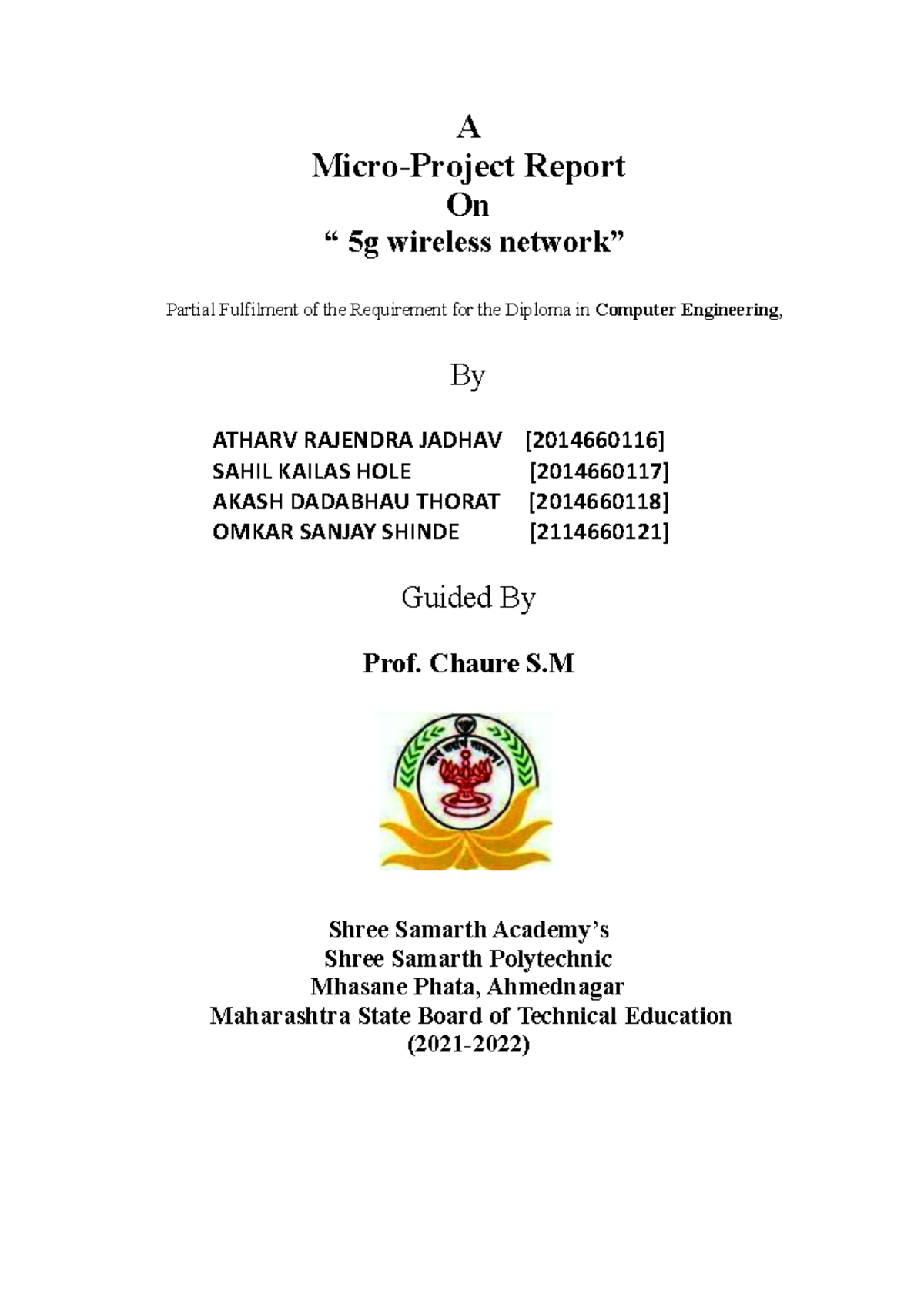 DCCmicroproject - A Micro-Project Report On “ 5g wireless network ...
