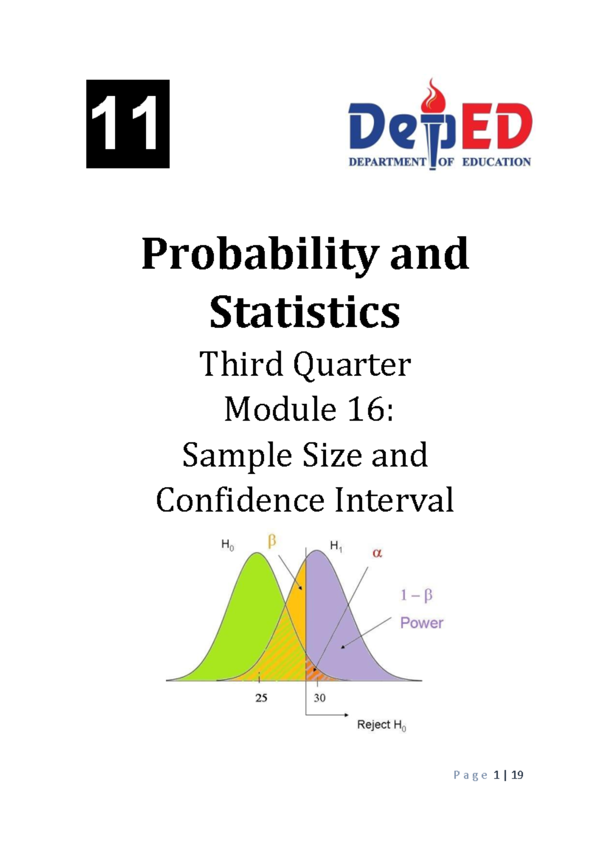 Stat Prob Q3 Module 16 - Probability and Statistics Third Quarter Module 16 : Sample Size and ...