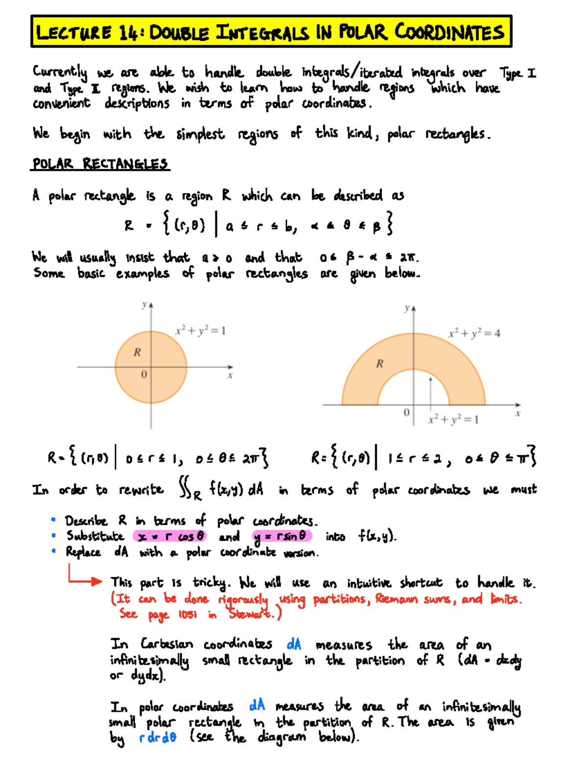 MTHS211 - Lecture 14 - Double Integrals in Polar Coordinates - LECTURE ...