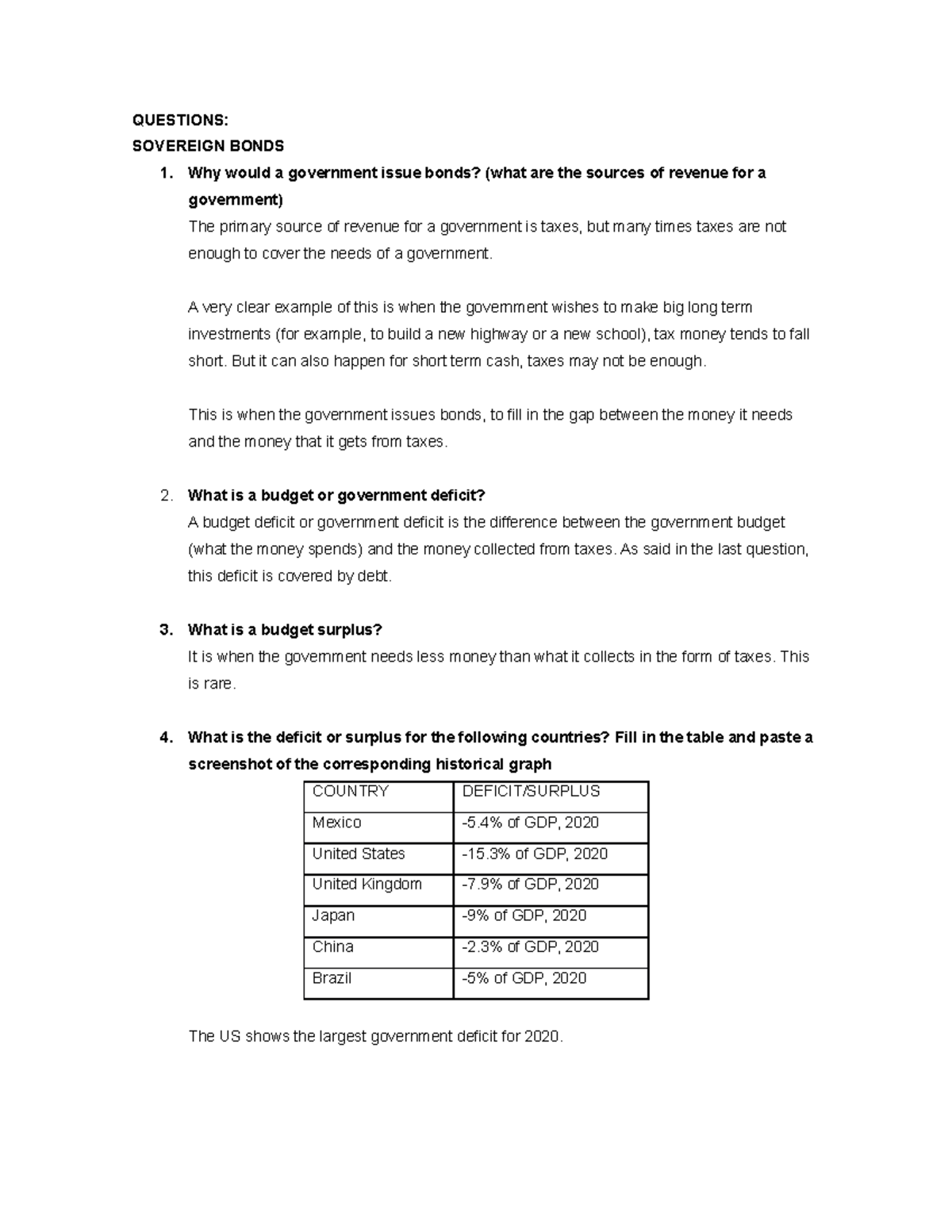 2i. Questionnaire Solution Part 11 - QUESTIONS: SOVEREIGN BONDS Why ...
