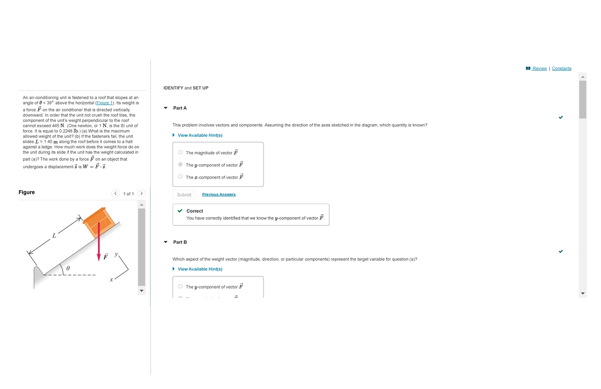Mastering Physics Ch 01 HW - Bridging Problem Vectors on the Roof - 1 of 1 An - Studocu