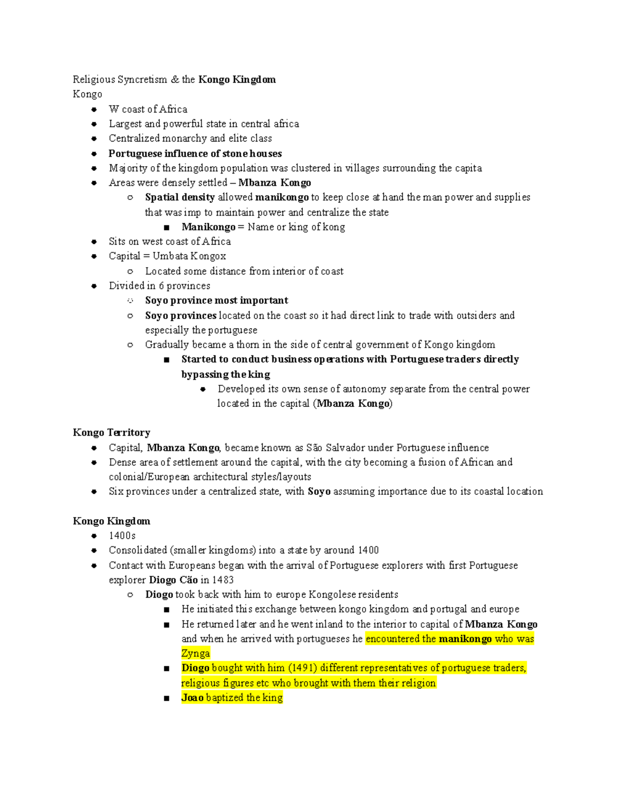Kongo Kingdom - Unit 2 Lecture 4 - Religious Syncretism & the Kongo ...