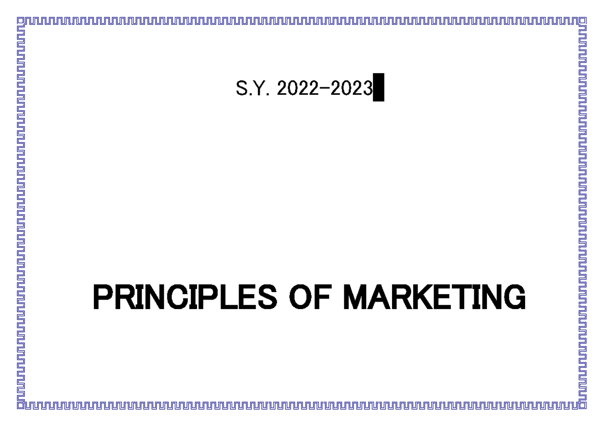 Lesson 1-Marketing - S. 2022- PRINCIPLES OF MARKETING Marketing is an ...