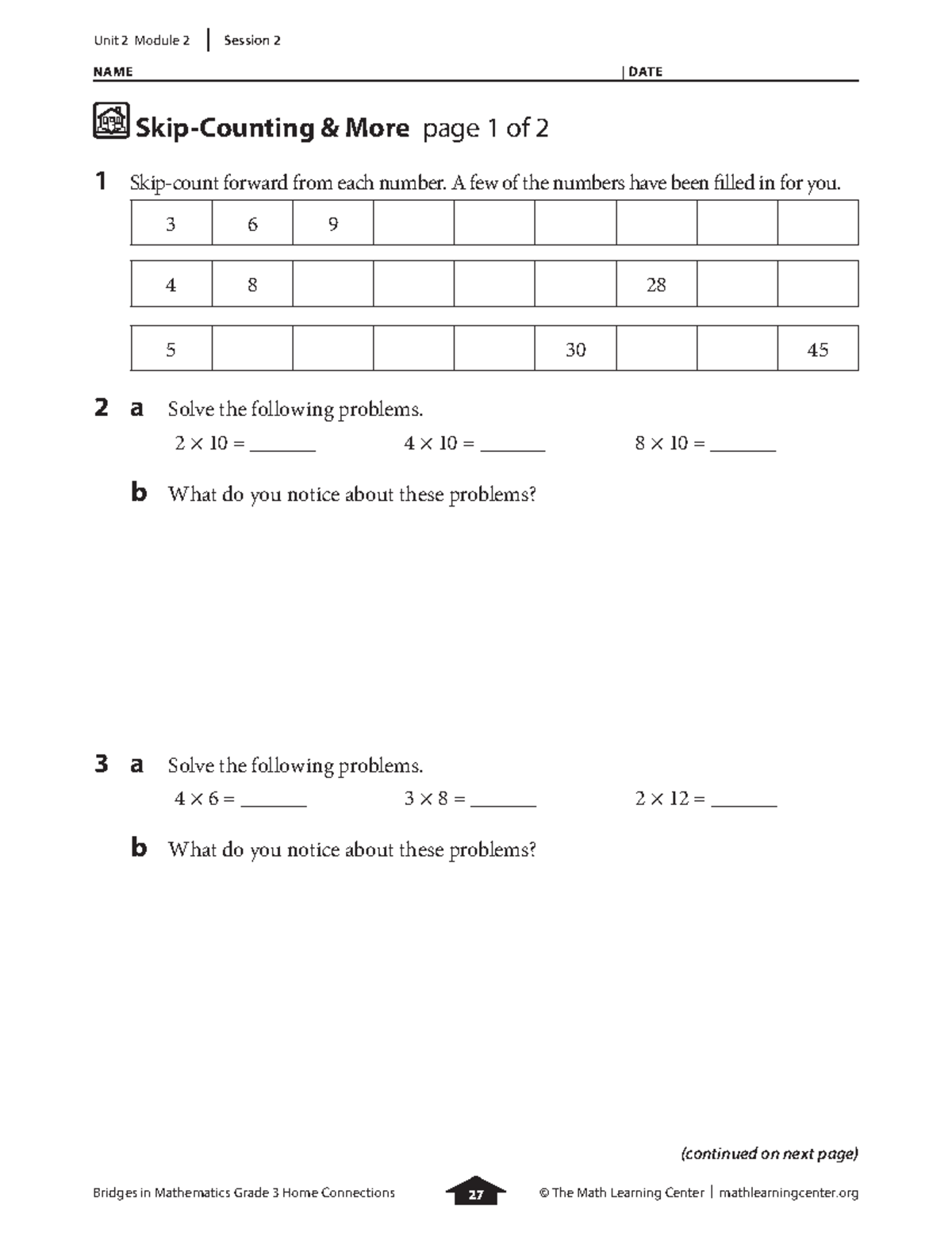 Homework+Week+9+pg+27-30 - Session 2 Skip-Counting & More page 1 of 2 1 ...