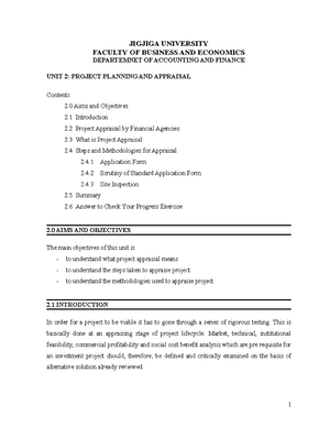 Business Plan Sample - Development Planning & Project Analysis - Studocu