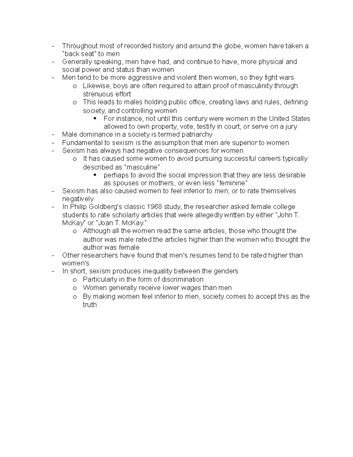 Social Stratification and Gender - Throughout most of recorded history ...