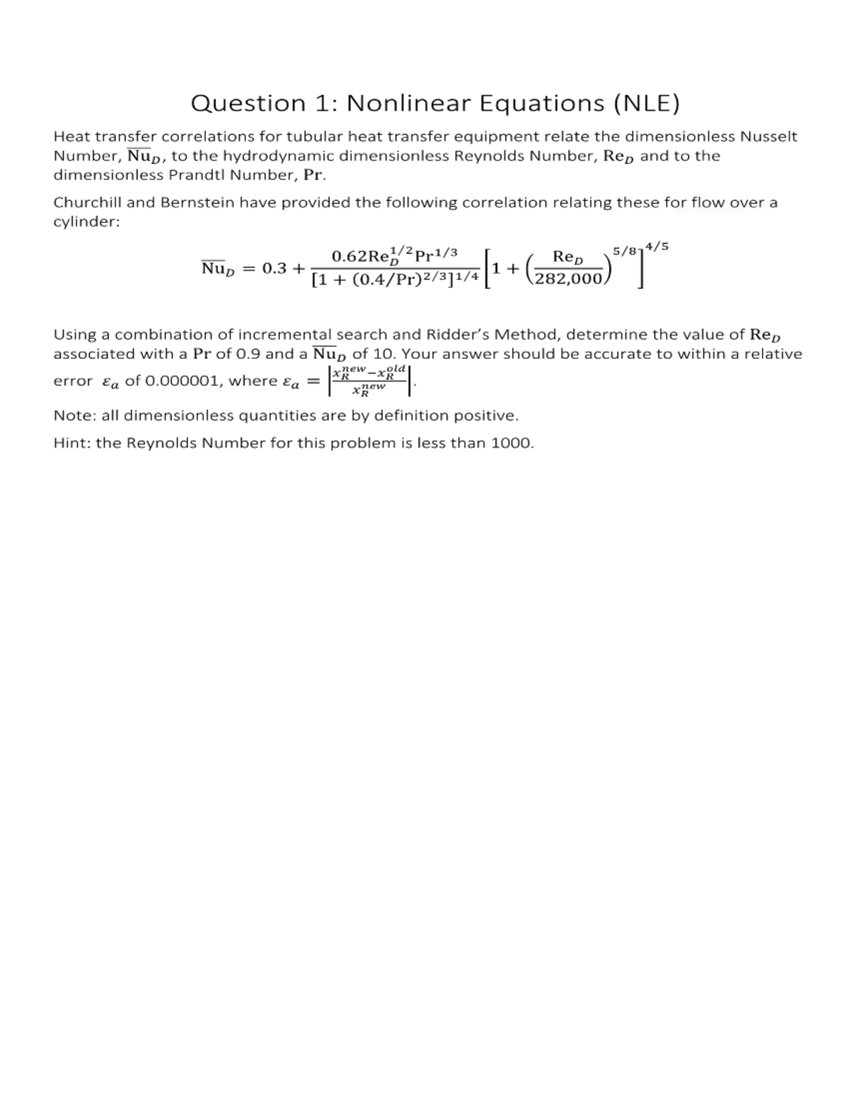 Practice Questions - Question 1: Nonlinear Equations (NLE) Heat ...